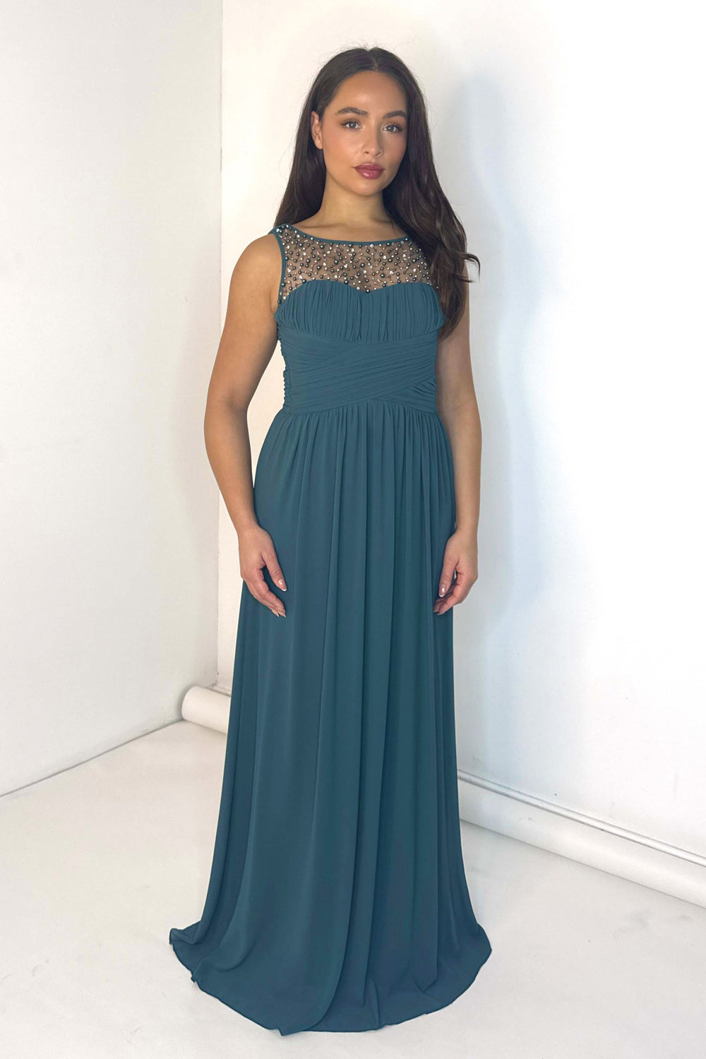 Beaded Extra Long Bridesmaids Dress