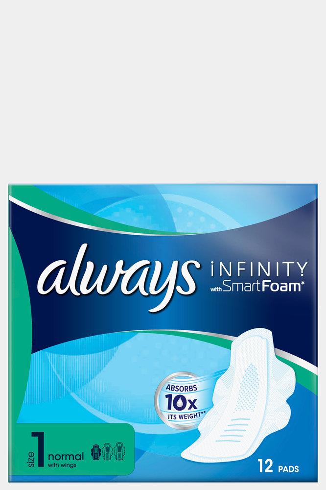 Always Infinity Normal Sanitary Towels With Wings 12's